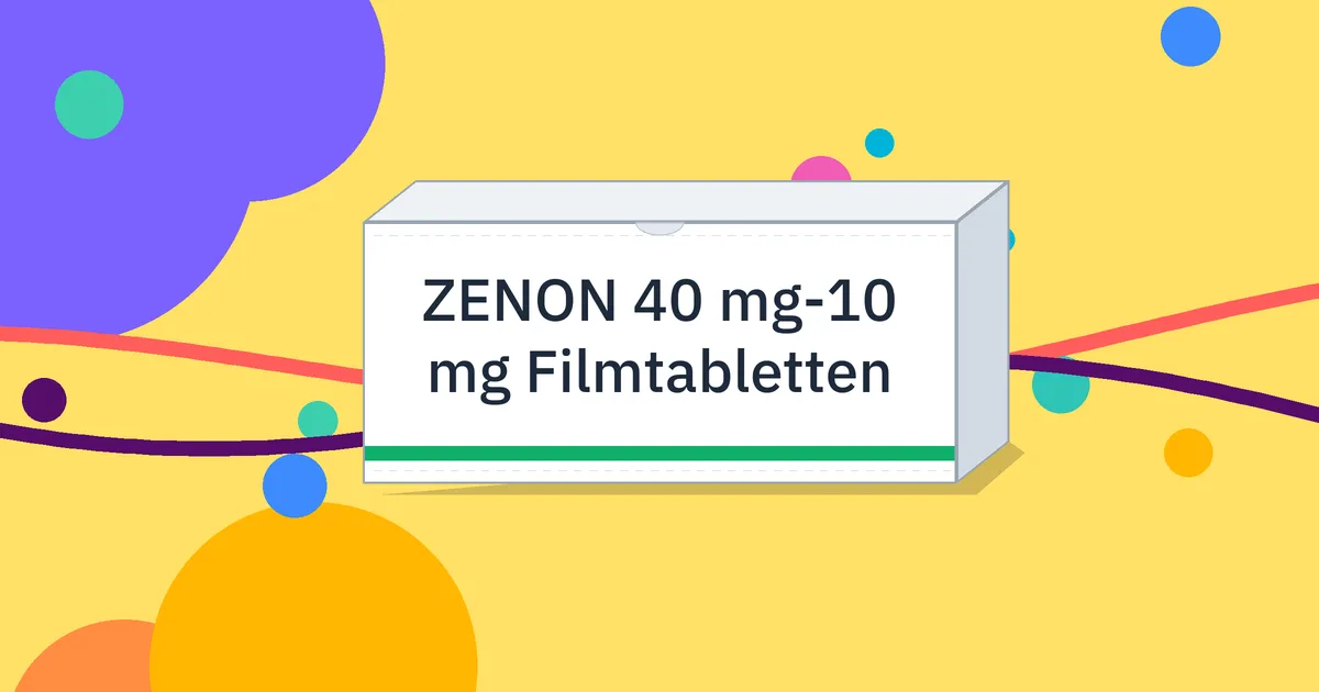 Symbolbild: Packung mit der Aufschrift ZENON 40 mg-10 mg Filmtabletten (PZN 20203018) – Verfügbarkeit und Bezug in Apotheken in Frankfurt am Main