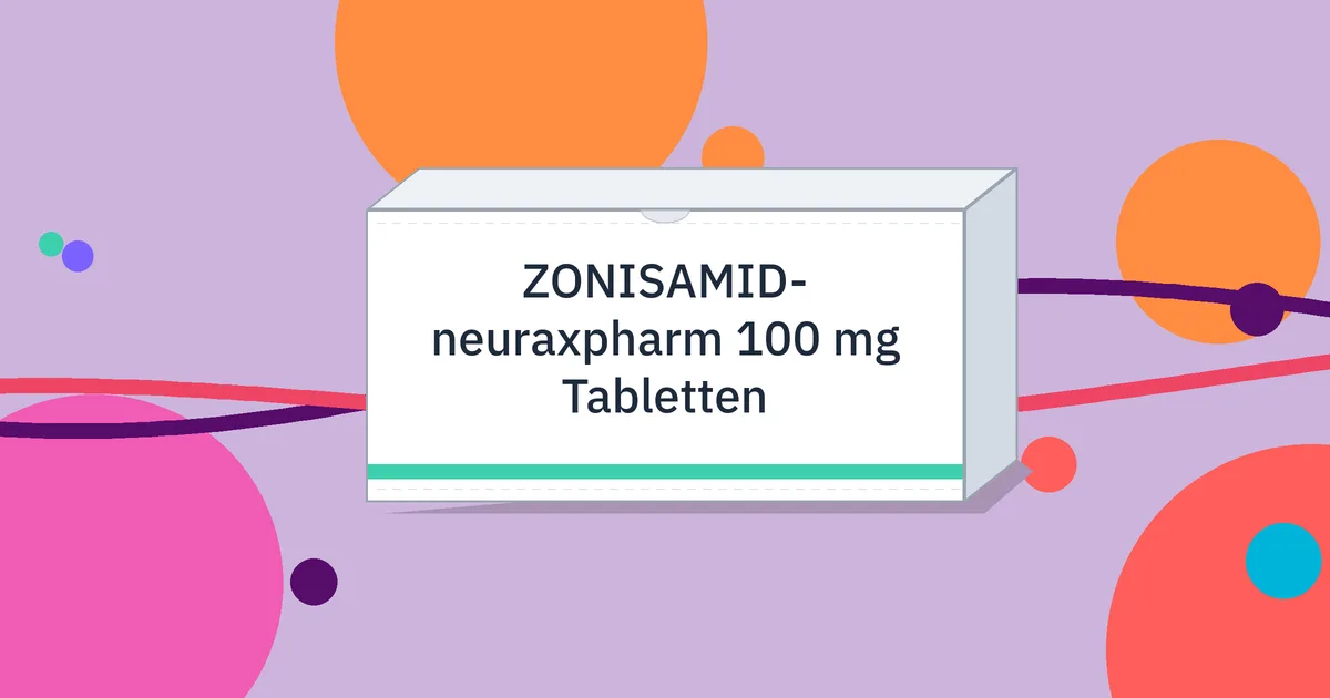 Symbolbild: Packung mit der Aufschrift ZONISAMID-neuraxpharm 100 mg Tabletten (PZN 18135717) – Verfügbarkeit und Bezug in Apotheken in Frankfurt am Main