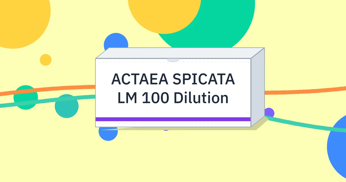 Symbolbild: Packung mit der Aufschrift ACTAEA SPICATA LM 100 Dilution (PZN 13294084) – Verfügbarkeit und Bezug in Apotheken in Frankfurt am Main