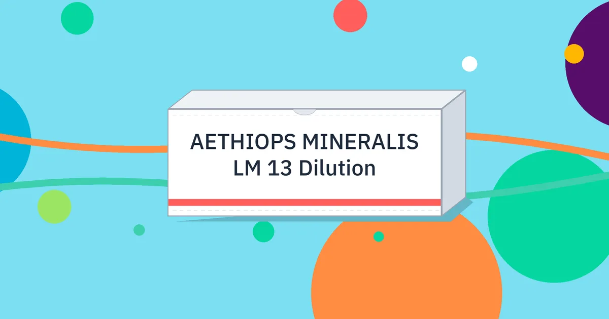 Symbolbild: Packung mit der Aufschrift AETHIOPS MINERALIS LM 13 Dilution (PZN 13301967) – Verfügbarkeit und Bezug in Apotheken in Frankfurt am Main