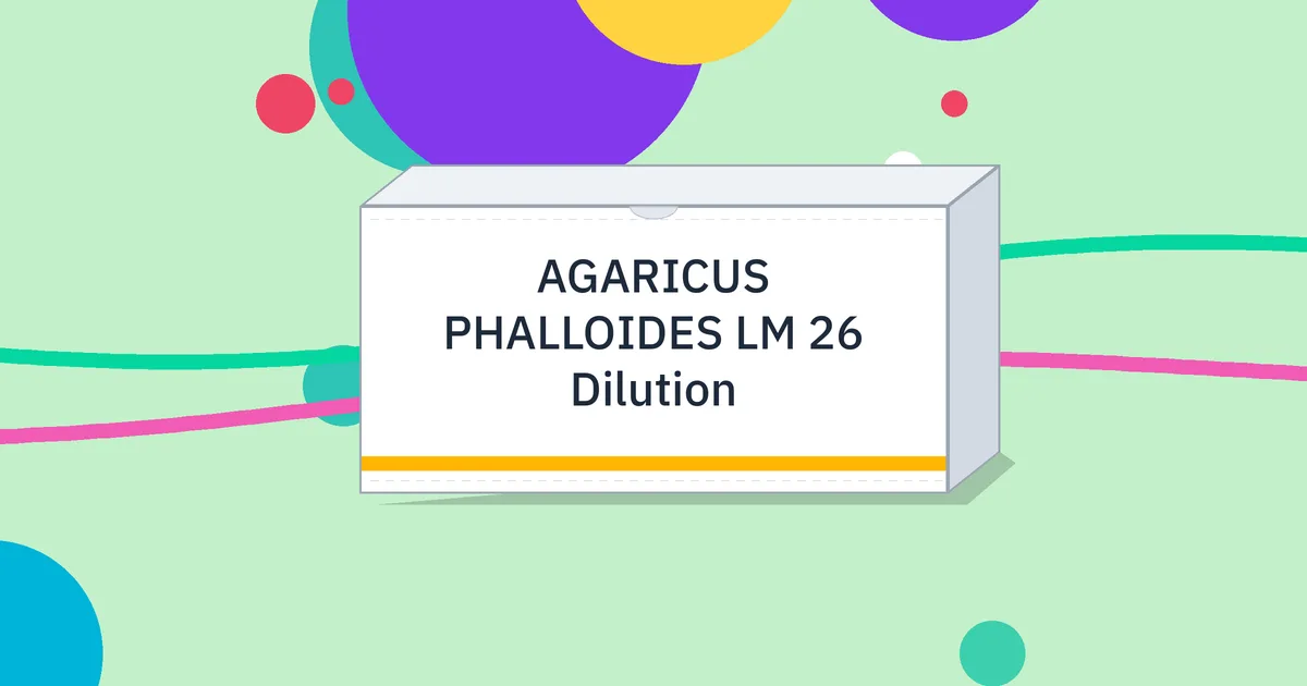 Symbolbild: Packung mit der Aufschrift AGARICUS PHALLOIDES LM 26 Dilution (PZN 13304658) – Verfügbarkeit und Bezug in Apotheken in Frankfurt am Main
