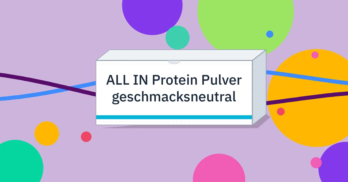 Symbolbild: Packung mit der Aufschrift ALL IN Protein Pulver geschmacksneutral (PZN 12542999) – Verfügbarkeit und Bezug in Apotheken in Frankfurt am Main