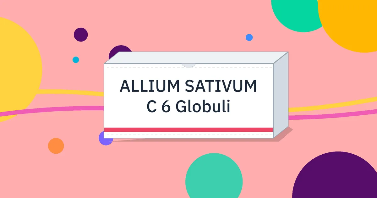 Symbolbild: Packung mit der Aufschrift ALLIUM SATIVUM C 6 Globuli (PZN 19716416) – Verfügbarkeit und Bezug in Apotheken in Frankfurt am Main