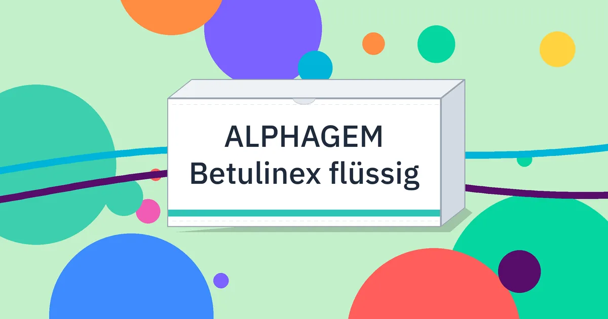 Symbolbild: Packung mit der Aufschrift ALPHAGEM Betulinex flüssig (PZN 20298438) – Verfügbarkeit und Bezug in Apotheken in Frankfurt am Main