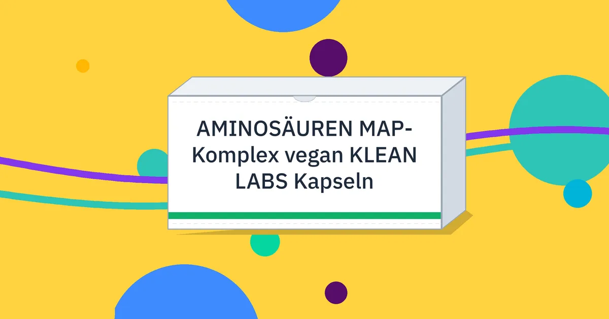 Symbolbild: Packung mit der Aufschrift AMINOSÄUREN MAP-Komplex vegan KLEAN LABS Kapseln (PZN 20040467) – Verfügbarkeit und Bezug in Apotheken in Frankfurt am Main