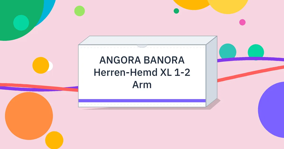 Symbolbild: Packung mit der Aufschrift ANGORA BANORA Herren-Hemd XL 1-2 Arm (PZN 04795077) – Verfügbarkeit und Bezug in Apotheken in Frankfurt am Main