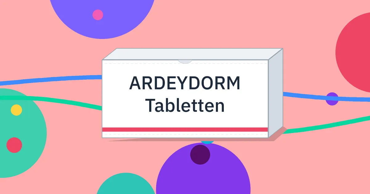 Symbolbild: Packung mit der Aufschrift ARDEYDORM Tabletten (PZN 01313391) – Verfügbarkeit und Bezug in Apotheken in Frankfurt am Main