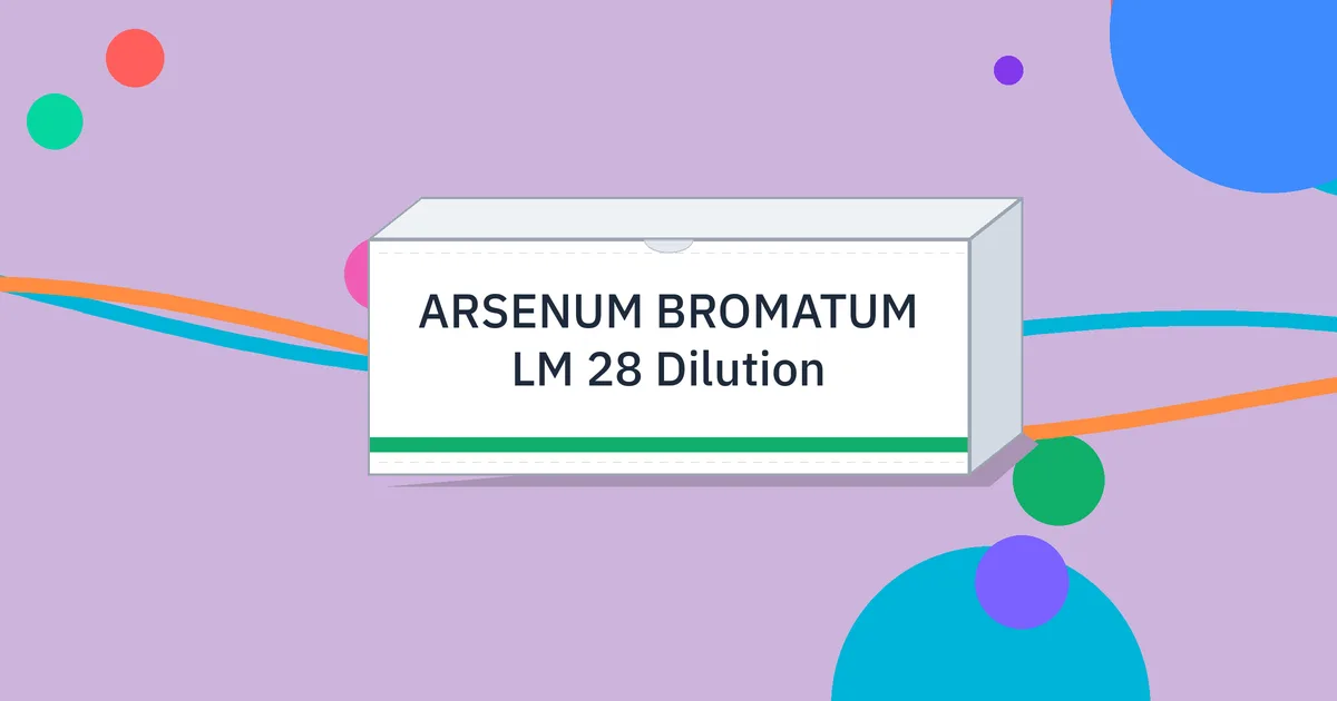 Symbolbild: Packung mit der Aufschrift ARSENUM BROMATUM LM 28 Dilution (PZN 12771487) – Verfügbarkeit und Bezug in Apotheken in Frankfurt am Main