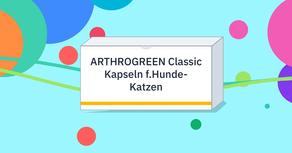 Symbolbild: Packung mit der Aufschrift ARTHROGREEN Classic Kapseln f.Hunde-Katzen (PZN 12348530) – Verfügbarkeit und Bezug in Apotheken in Frankfurt am Main