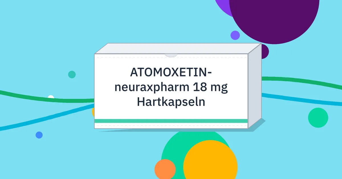 Symbolbild: Packung mit der Aufschrift ATOMOXETIN-neuraxpharm 18 mg Hartkapseln (PZN 14330190) – Verfügbarkeit und Bezug in Apotheken in Frankfurt am Main
