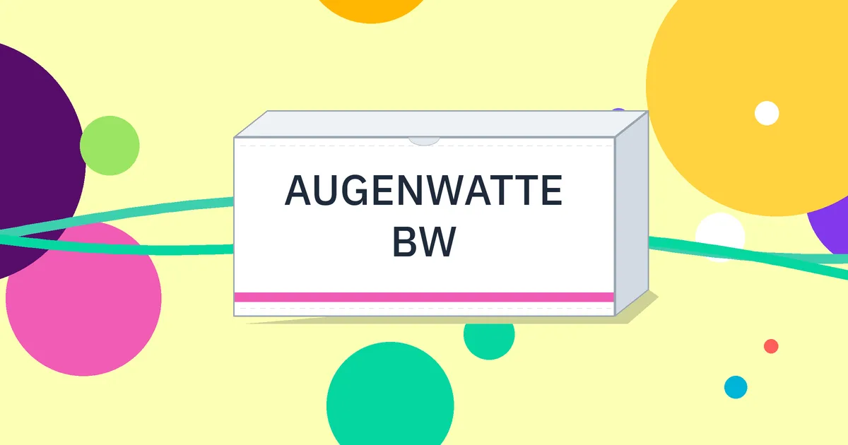 Symbolbild: Packung mit der Aufschrift AUGENWATTE BW (PZN 04751039) – Verfügbarkeit und Bezug in Apotheken in Frankfurt am Main