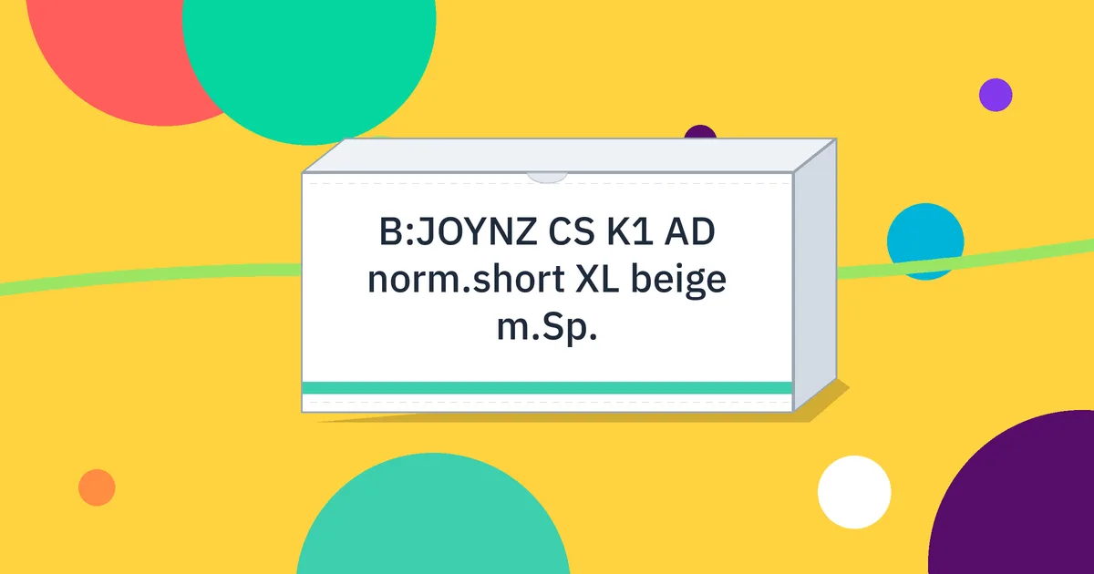 Symbolbild: Packung mit der Aufschrift B:JOYNZ CS K1 AD norm.short XL beige m.Sp. (PZN 20524751) – Verfügbarkeit und Bezug in Apotheken in Frankfurt am Main