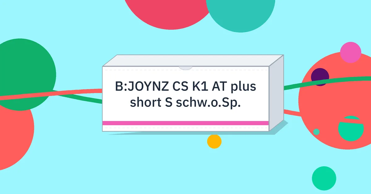 Symbolbild: Packung mit der Aufschrift B:JOYNZ CS K1 AT plus short S schw.o.Sp. (PZN 20537564) – Verfügbarkeit und Bezug in Apotheken in Frankfurt am Main