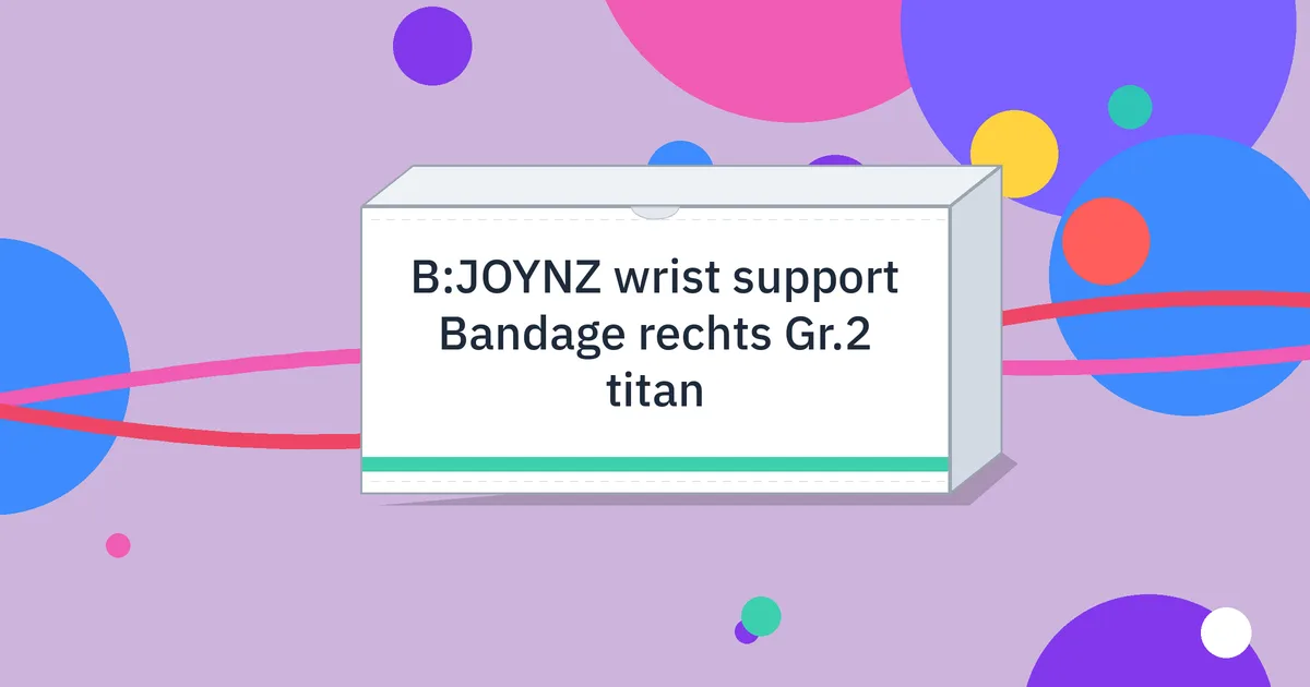 Symbolbild: Packung mit der Aufschrift B:JOYNZ wrist support Bandage rechts Gr.2 titan (PZN 20522781) – Verfügbarkeit und Bezug in Apotheken in Frankfurt am Main