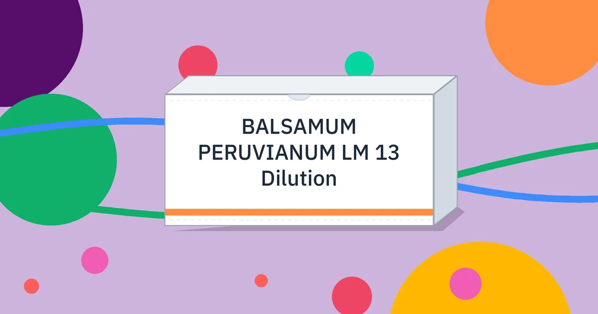 Symbolbild: Packung mit der Aufschrift BALSAMUM PERUVIANUM LM 13 Dilution (PZN 12787212) – Verfügbarkeit und Bezug in Apotheken in Frankfurt am Main