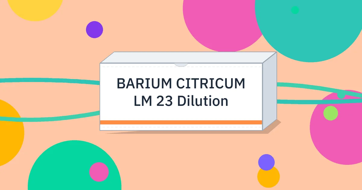 Symbolbild: Packung mit der Aufschrift BARIUM CITRICUM LM 23 Dilution (PZN 12789518) – Verfügbarkeit und Bezug in Apotheken in Frankfurt am Main