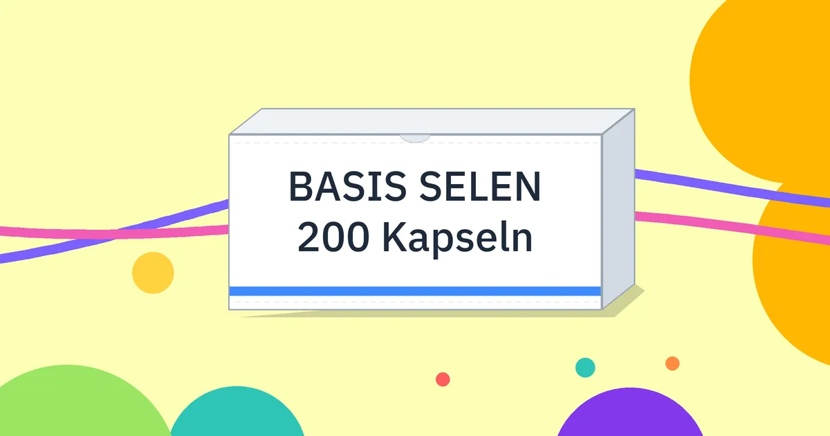 Symbolbild: Packung mit der Aufschrift BASIS SELEN 200 Kapseln (PZN 11161077) – Verfügbarkeit und Bezug in Apotheken in Frankfurt am Main