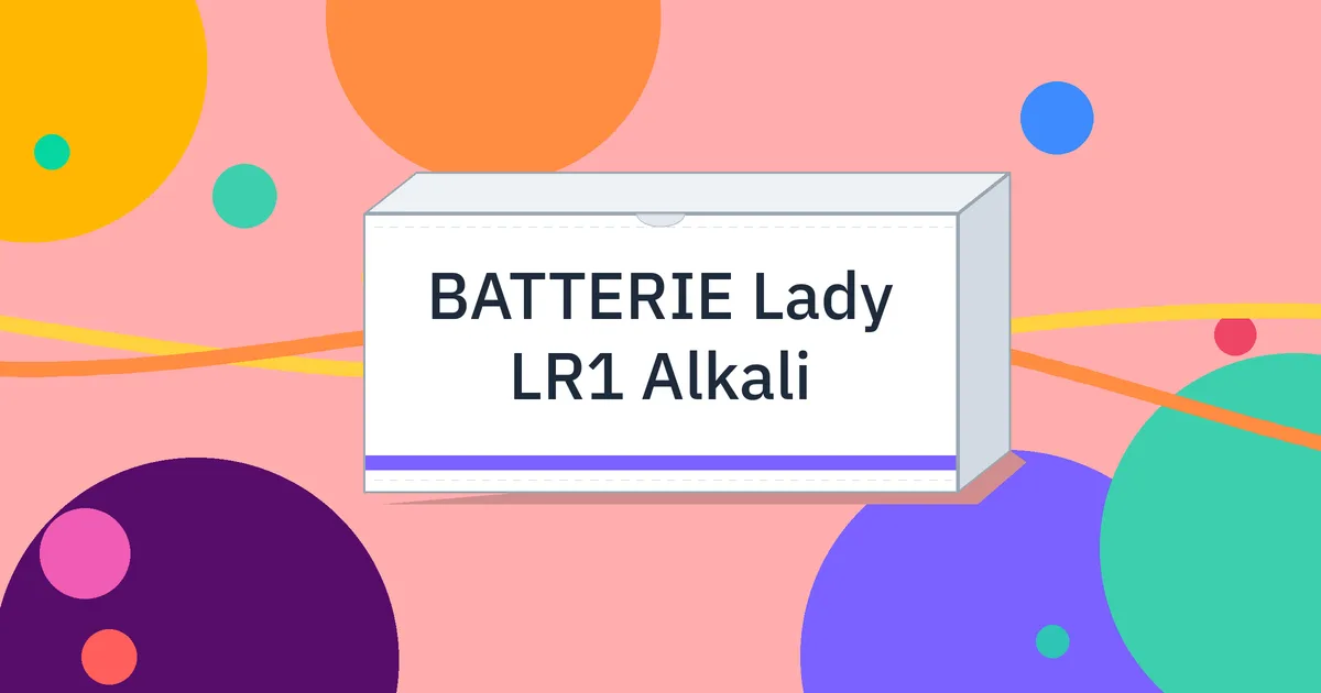 Symbolbild: Packung mit der Aufschrift BATTERIE Lady LR1 Alkali (PZN 20582257) – Verfügbarkeit und Bezug in Apotheken in Frankfurt am Main