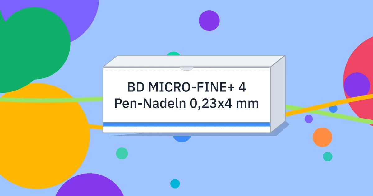 Symbolbild: Packung mit der Aufschrift BD MICRO-FINE+ 4 Pen-Nadeln 0,23x4 mm (PZN 19457966) – Verfügbarkeit und Bezug in Apotheken in Frankfurt am Main
