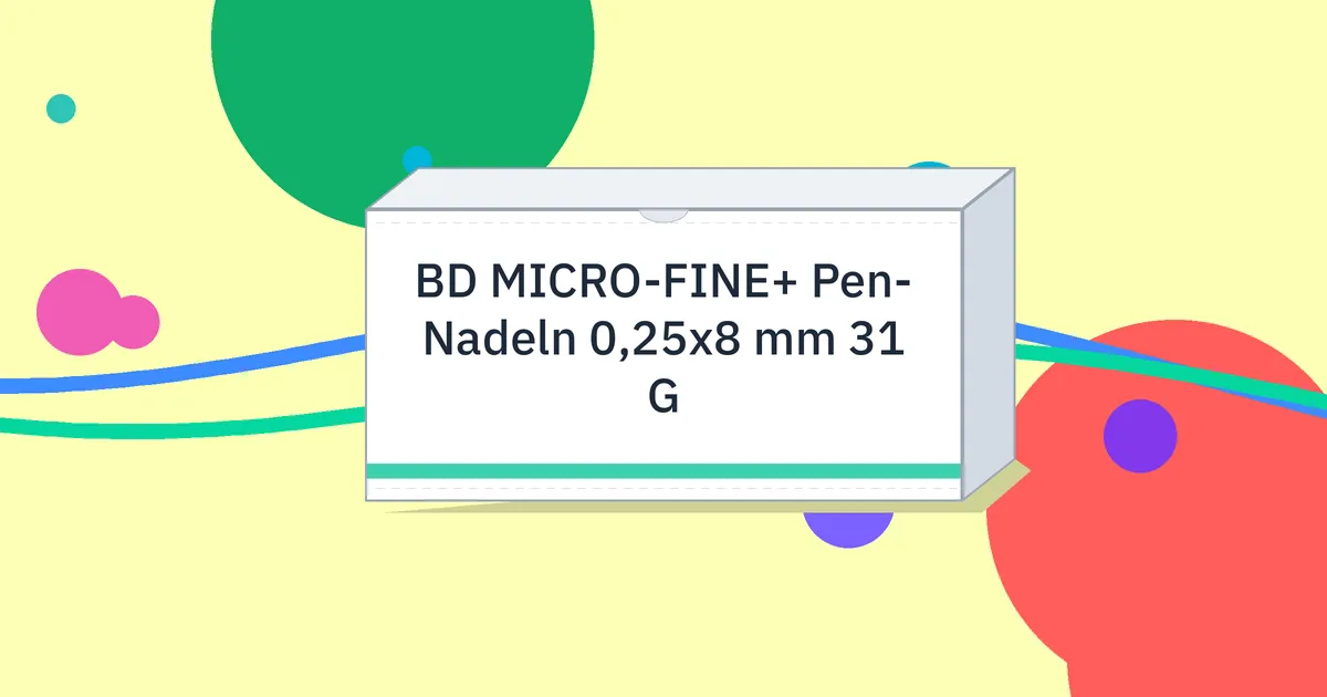 Symbolbild: Packung mit der Aufschrift BD MICRO-FINE+ Pen-Nadeln 0,25x8 mm 31 G (PZN 19711264) – Verfügbarkeit und Bezug in Apotheken in Frankfurt am Main