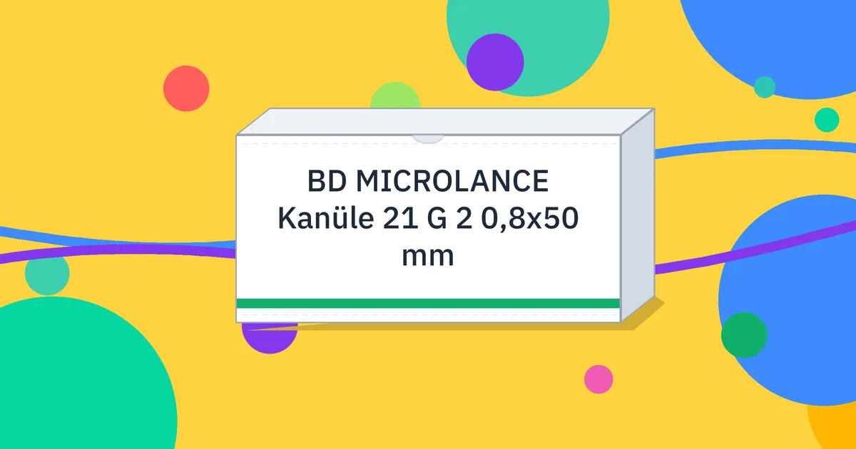 Symbolbild: Packung mit der Aufschrift BD MICROLANCE Kanüle 21 G 2 0,8x50 mm (PZN 03024478) – Verfügbarkeit und Bezug in Apotheken in Frankfurt am Main