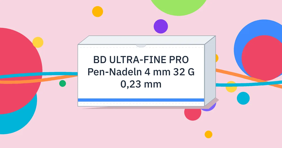 Symbolbild: Packung mit der Aufschrift BD ULTRA-FINE PRO Pen-Nadeln 4 mm 32 G 0,23 mm (PZN 20516645) – Verfügbarkeit und Bezug in Apotheken in Frankfurt am Main