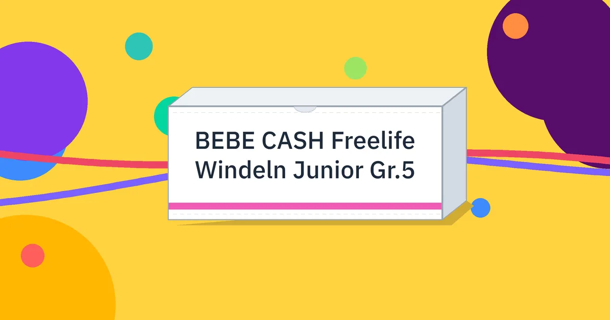 Symbolbild: Packung mit der Aufschrift BEBE CASH Freelife Windeln Junior Gr.5 (PZN 18377113) – Verfügbarkeit und Bezug in Apotheken in Frankfurt am Main