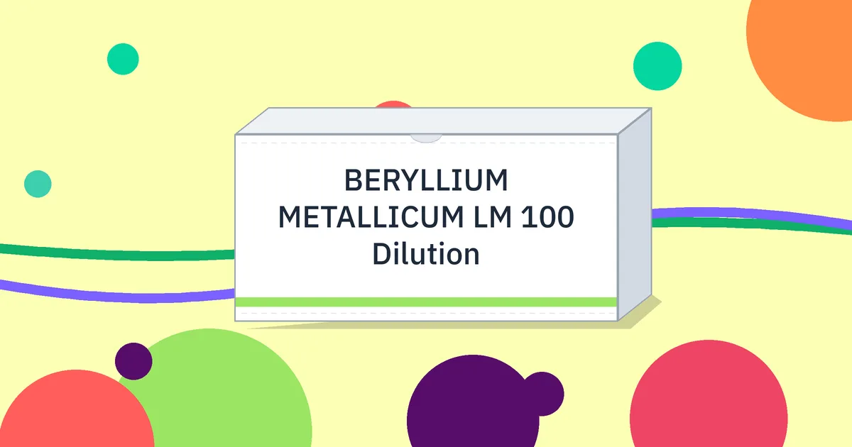 Symbolbild: Packung mit der Aufschrift BERYLLIUM METALLICUM LM 100 Dilution (PZN 12793632) – Verfügbarkeit und Bezug in Apotheken in Frankfurt am Main