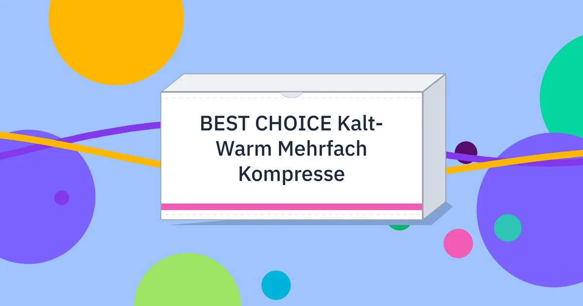 Symbolbild: Packung mit der Aufschrift BEST CHOICE Kalt-Warm Mehrfach Kompresse (PZN 12145838) – Verfügbarkeit und Bezug in Apotheken in Frankfurt am Main