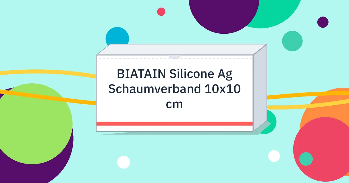 Symbolbild: Packung mit der Aufschrift BIATAIN Silicone Ag Schaumverband 10x10 cm (PZN 03880728) – Verfügbarkeit und Bezug in Apotheken in Frankfurt am Main