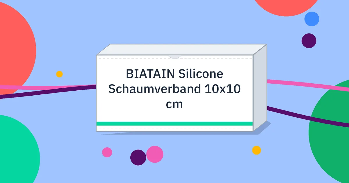 Symbolbild: Packung mit der Aufschrift BIATAIN Silicone Schaumverband 10x10 cm (PZN 12458980) – Verfügbarkeit und Bezug in Apotheken in Frankfurt am Main