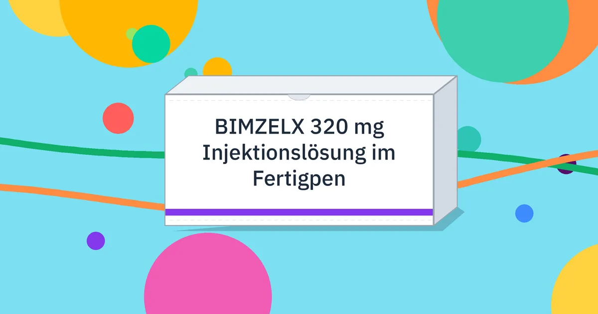 Symbolbild: Packung mit der Aufschrift BIMZELX 320 mg Injektionslösung im Fertigpen (PZN 20402315) – Verfügbarkeit und Bezug in Apotheken in Frankfurt am Main