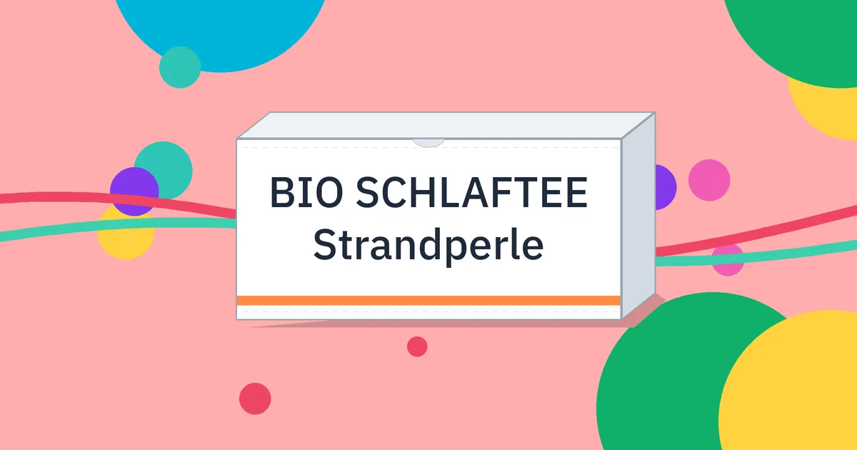 Symbolbild: Packung mit der Aufschrift BIO SCHLAFTEE Strandperle (PZN 18028878) – Verfügbarkeit und Bezug in Apotheken in Frankfurt am Main
