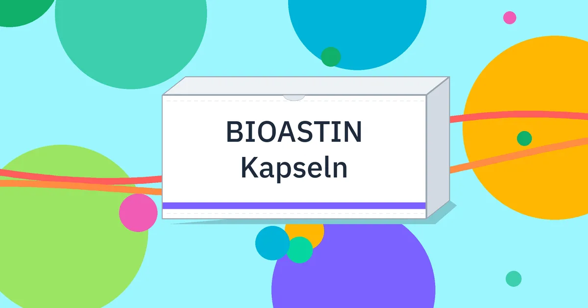 Symbolbild: Packung mit der Aufschrift BIOASTIN Kapseln (PZN 09713931) – Verfügbarkeit und Bezug in Apotheken in Frankfurt am Main