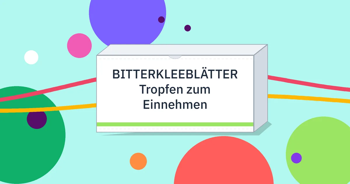 Symbolbild: Packung mit der Aufschrift BITTERKLEEBLÄTTER Tropfen zum Einnehmen (PZN 11365443) – Verfügbarkeit und Bezug in Apotheken in Frankfurt am Main