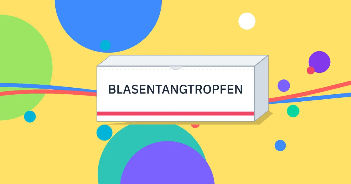 Symbolbild: Packung mit der Aufschrift BLASENTANGTROPFEN (PZN 11602216) – Verfügbarkeit und Bezug in Apotheken in Frankfurt am Main