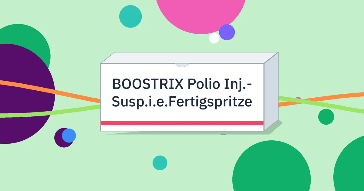 Symbolbild: Packung mit der Aufschrift BOOSTRIX Polio Inj.-Susp.i.e.Fertigspritze (PZN 09274130) – Verfügbarkeit und Bezug in Apotheken in Frankfurt am Main