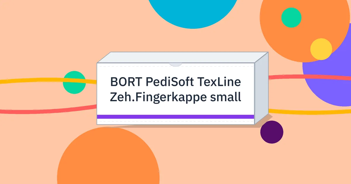 Symbolbild: Packung mit der Aufschrift BORT PediSoft TexLine Zeh.Fingerkappe small (PZN 05563251) – Verfügbarkeit und Bezug in Apotheken in Frankfurt am Main