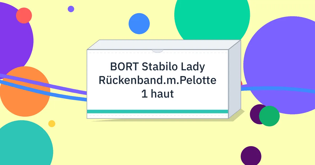 Symbolbild: Packung mit der Aufschrift BORT Stabilo Lady Rückenband.m.Pelotte 1 haut (PZN 07672547) – Verfügbarkeit und Bezug in Apotheken in Frankfurt am Main