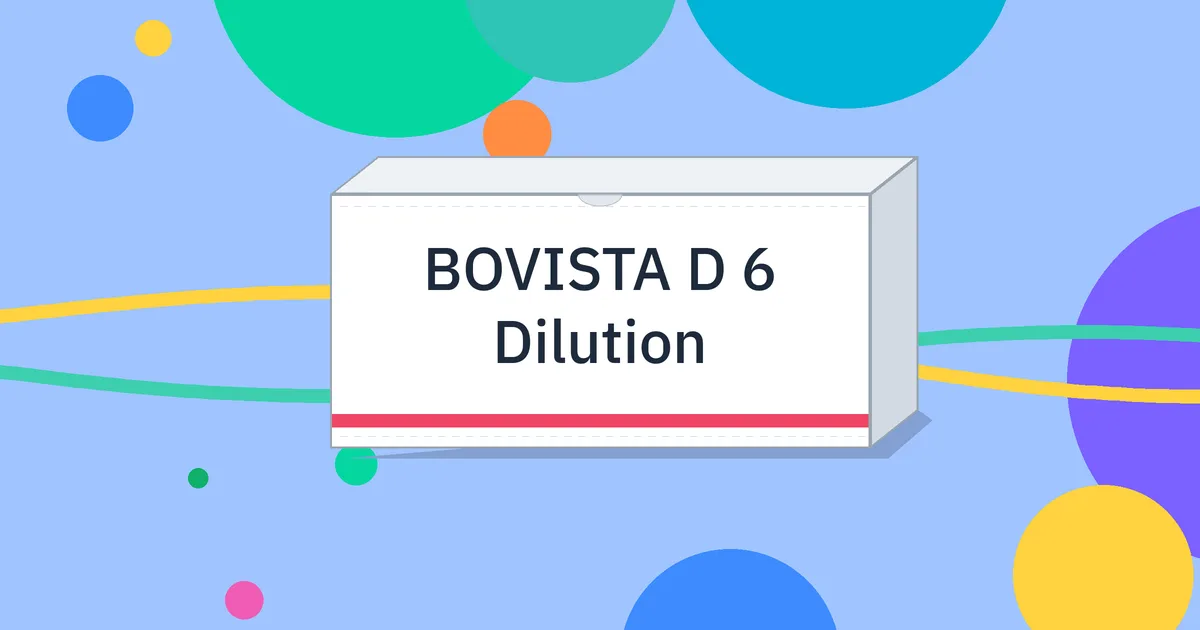 Symbolbild: Packung mit der Aufschrift BOVISTA D 6 Dilution (PZN 02608869) – Verfügbarkeit und Bezug in Apotheken in Frankfurt am Main