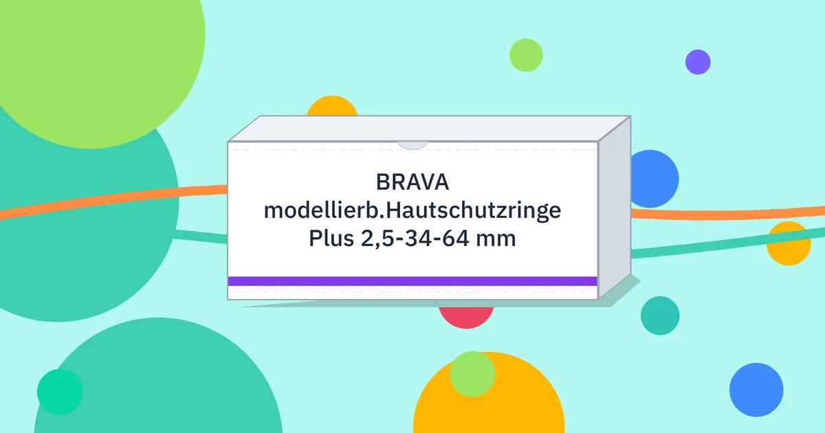 Symbolbild: Packung mit der Aufschrift BRAVA modellierb.Hautschutzringe Plus 2,5-34-64 mm (PZN 12082138) – Verfügbarkeit und Bezug in Apotheken in Frankfurt am Main
