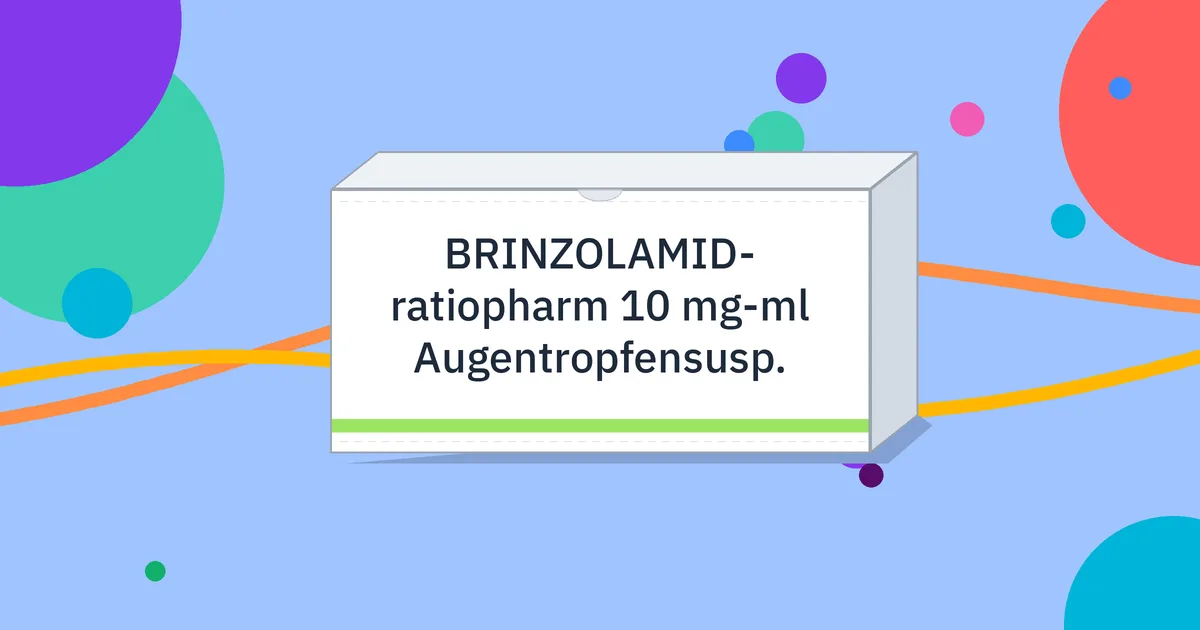 Symbolbild: Packung mit der Aufschrift BRINZOLAMID-ratiopharm 10 mg-ml Augentropfensusp. (PZN 10353722) – Verfügbarkeit und Bezug in Apotheken in Frankfurt am Main