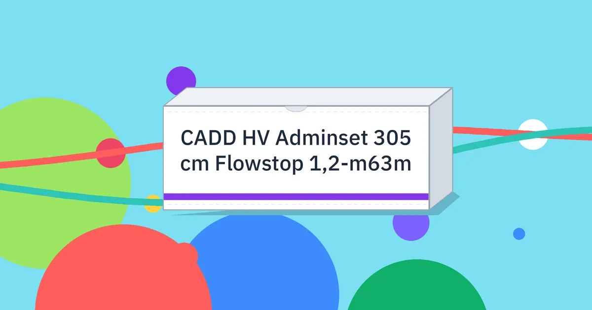 Symbolbild: Packung mit der Aufschrift CADD HV Adminset 305 cm Flowstop 1,2-m63m (PZN 11242255) – Verfügbarkeit und Bezug in Apotheken in Frankfurt am Main
