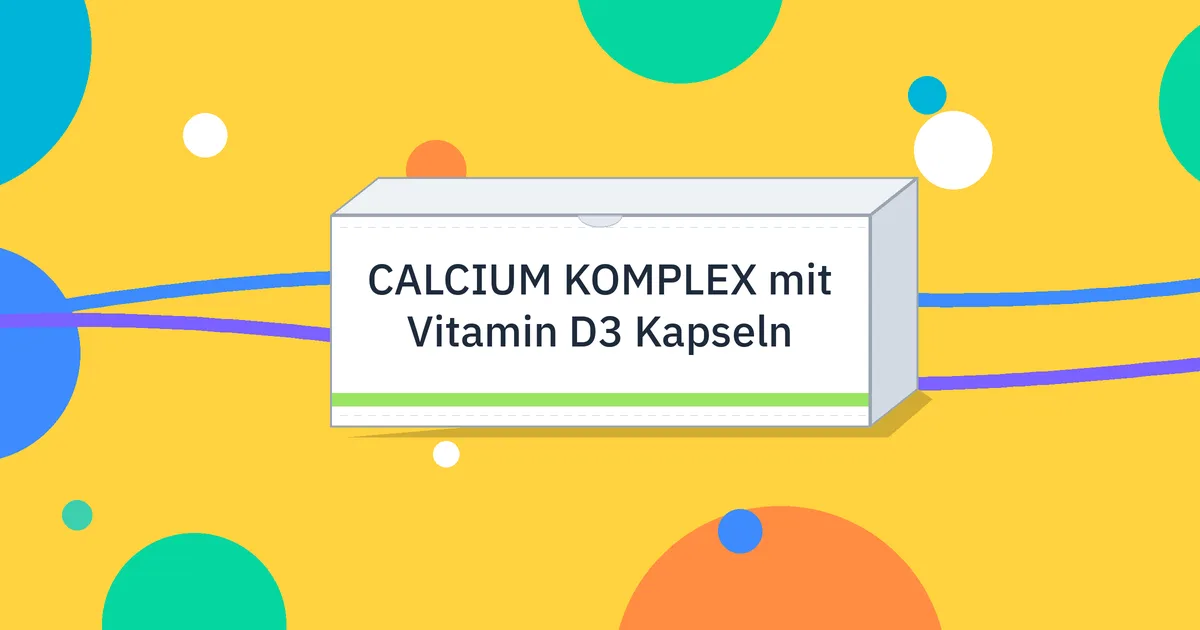 Symbolbild: Packung mit der Aufschrift CALCIUM KOMPLEX mit Vitamin D3 Kapseln (PZN 09607896) – Verfügbarkeit und Bezug in Apotheken in Frankfurt am Main