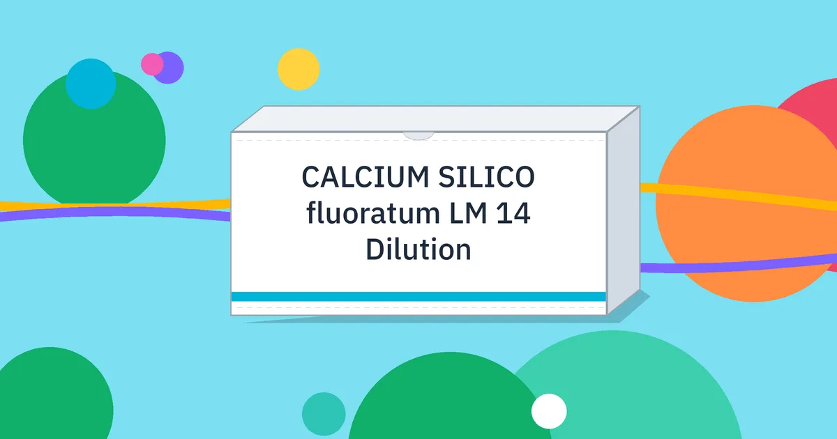 Symbolbild: Packung mit der Aufschrift CALCIUM SILICO fluoratum LM 14 Dilution (PZN 12806122) – Verfügbarkeit und Bezug in Apotheken in Frankfurt am Main