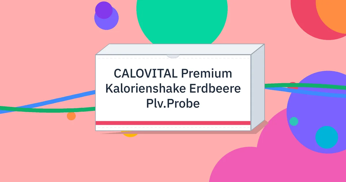 Symbolbild: Packung mit der Aufschrift CALOVITAL Premium Kalorienshake Erdbeere Plv.Probe (PZN 19823307) – Verfügbarkeit und Bezug in Apotheken in Frankfurt am Main