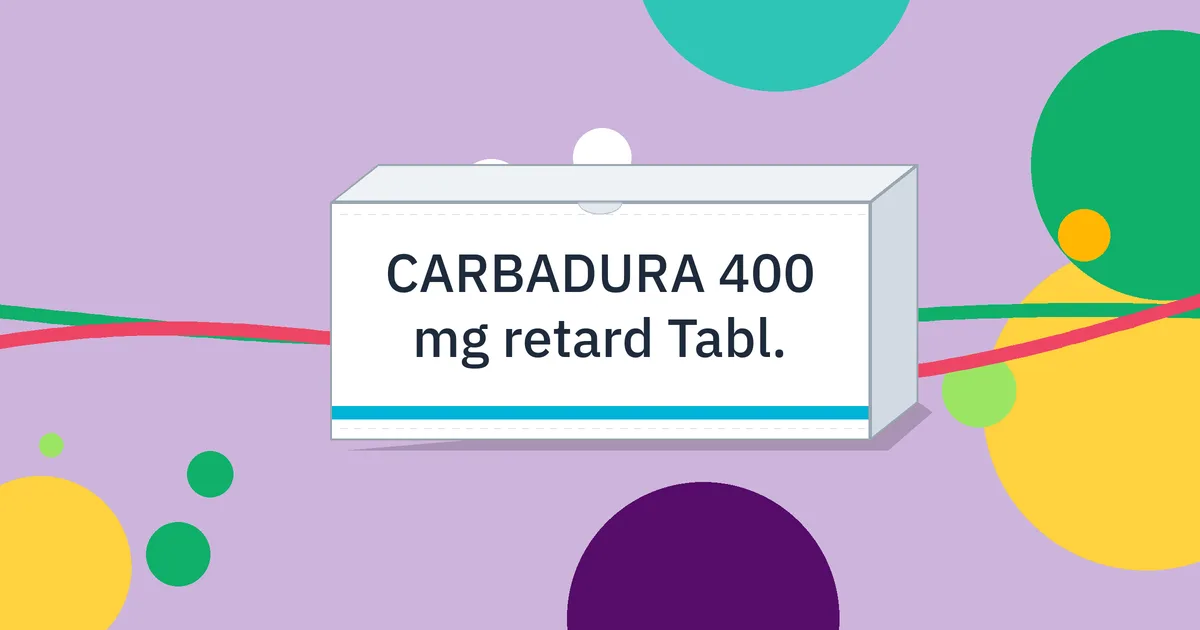 Symbolbild: Packung mit der Aufschrift CARBADURA 400 mg retard Tabl. (PZN 00914148) – Verfügbarkeit und Bezug in Apotheken in Frankfurt am Main