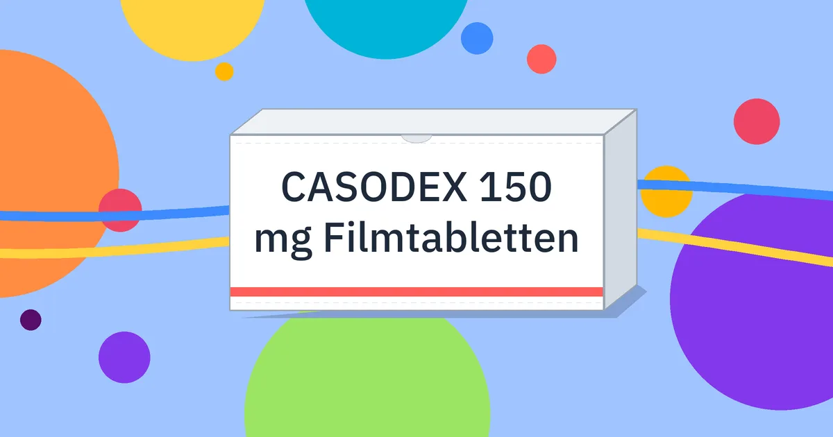 Symbolbild: Packung mit der Aufschrift CASODEX 150 mg Filmtabletten (PZN 05968143) – Verfügbarkeit und Bezug in Apotheken in Frankfurt am Main