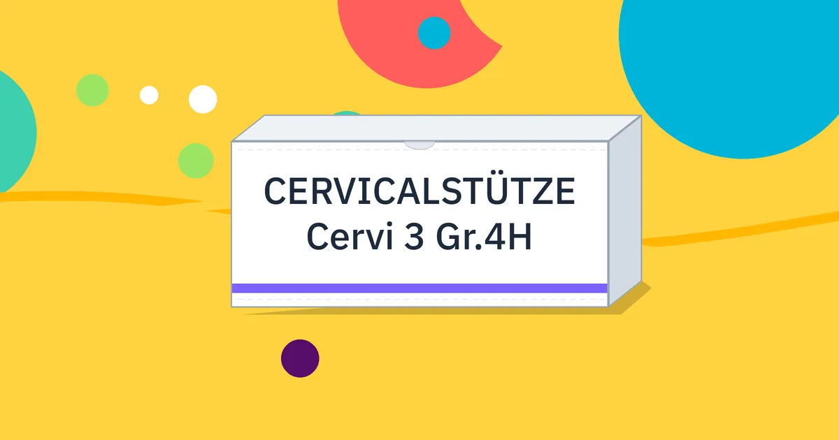 Symbolbild: Packung mit der Aufschrift CERVICALSTÜTZE Cervi 3 Gr.4H (PZN 05043847) – Verfügbarkeit und Bezug in Apotheken in Frankfurt am Main