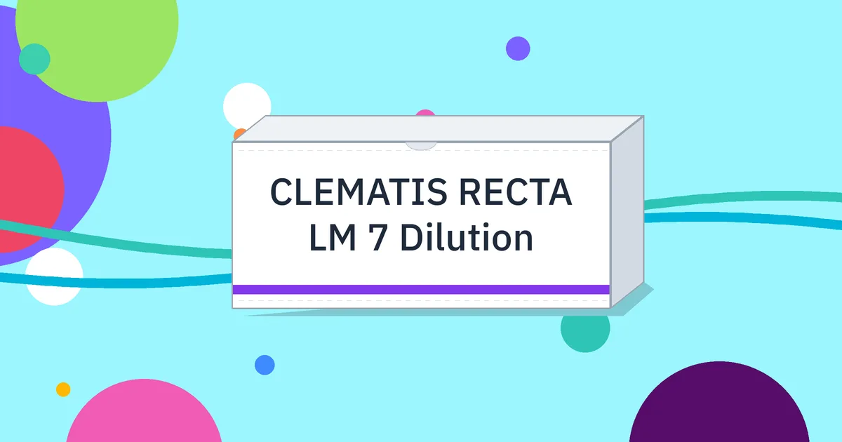 Symbolbild: Packung mit der Aufschrift CLEMATIS RECTA LM 7 Dilution (PZN 12822150) – Verfügbarkeit und Bezug in Apotheken in Frankfurt am Main
